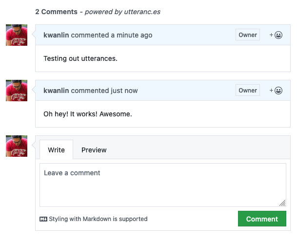 Setting up Utterances on Blogdown | Kwan Lin